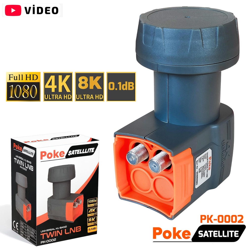 İkili Lnb Twin Yeni 0.1DB 5G 3D 4-8K Poke PK-0002|P.O.K.E. Elektronik